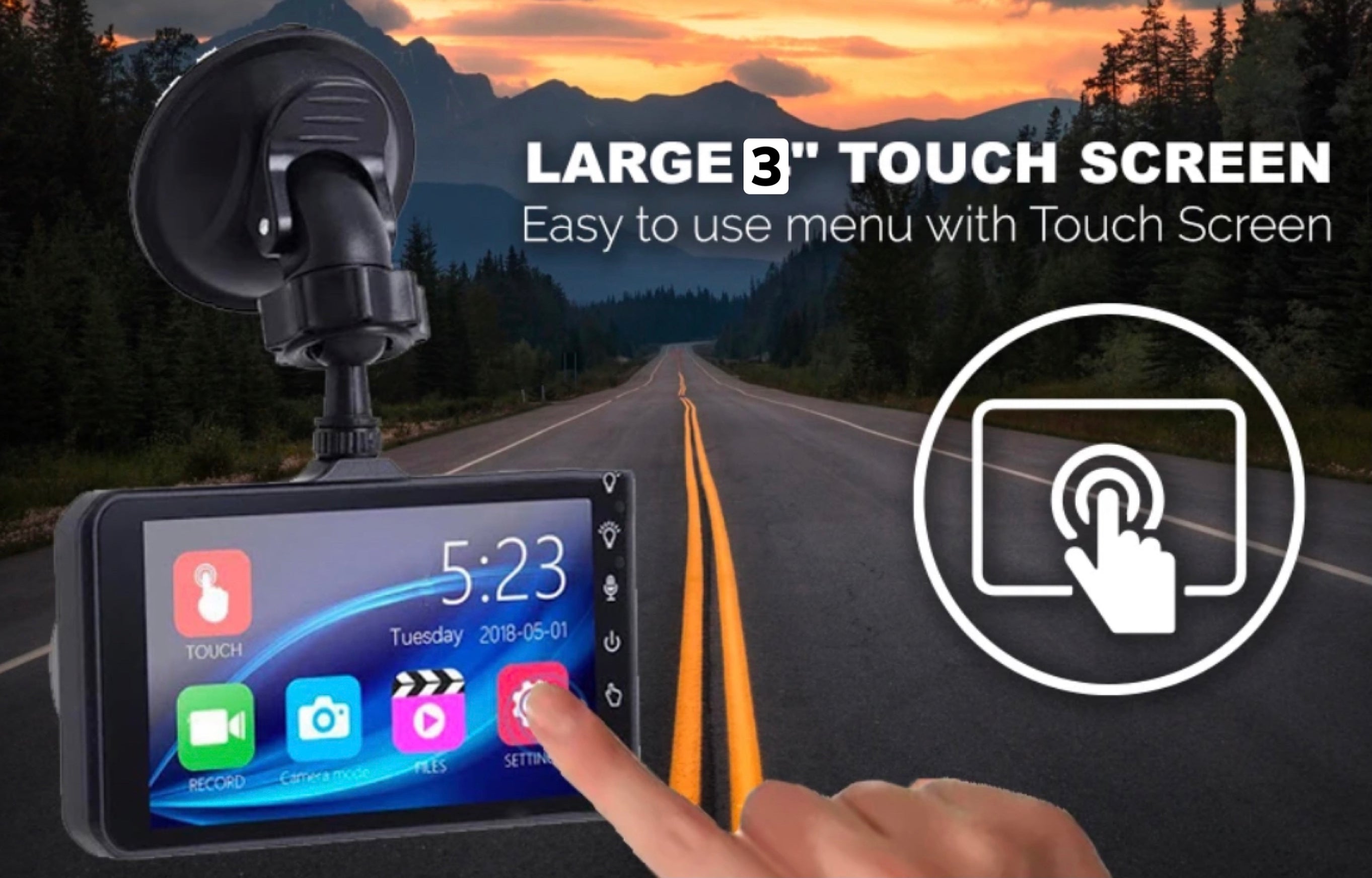 4th Gen Dual DVR Dash Cam with Touch Screen - 2 Cam System ...